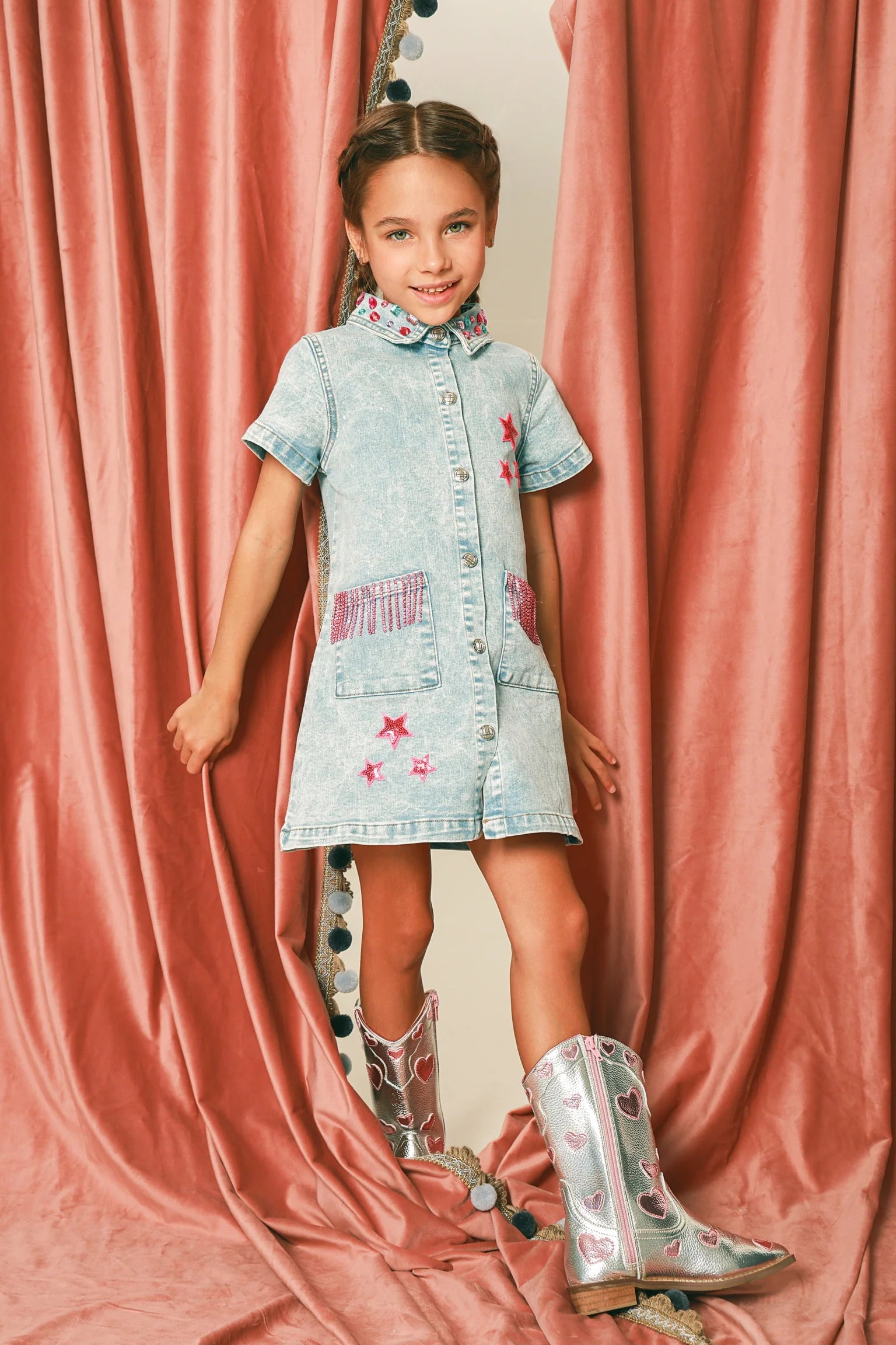 TWD DOLLY DENIM DRESS – CHAVALINES KIDS BOUTIQUE